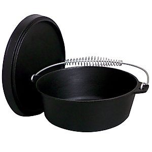 King Kooker CI4S Pre-seasoned Outdoor Cast Iron Dutch Oven, 4-Quart