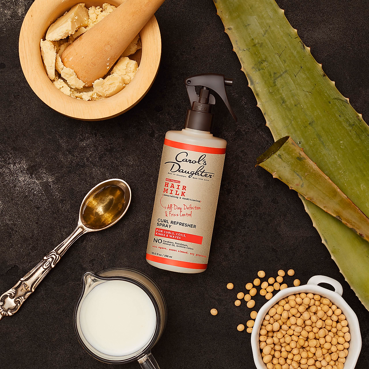Carol's Daughter Hair Milk Curl Refresher Spray for Coils and Waves, with Agave, Sweet Almond and Wheat Protein, 10 fl oz