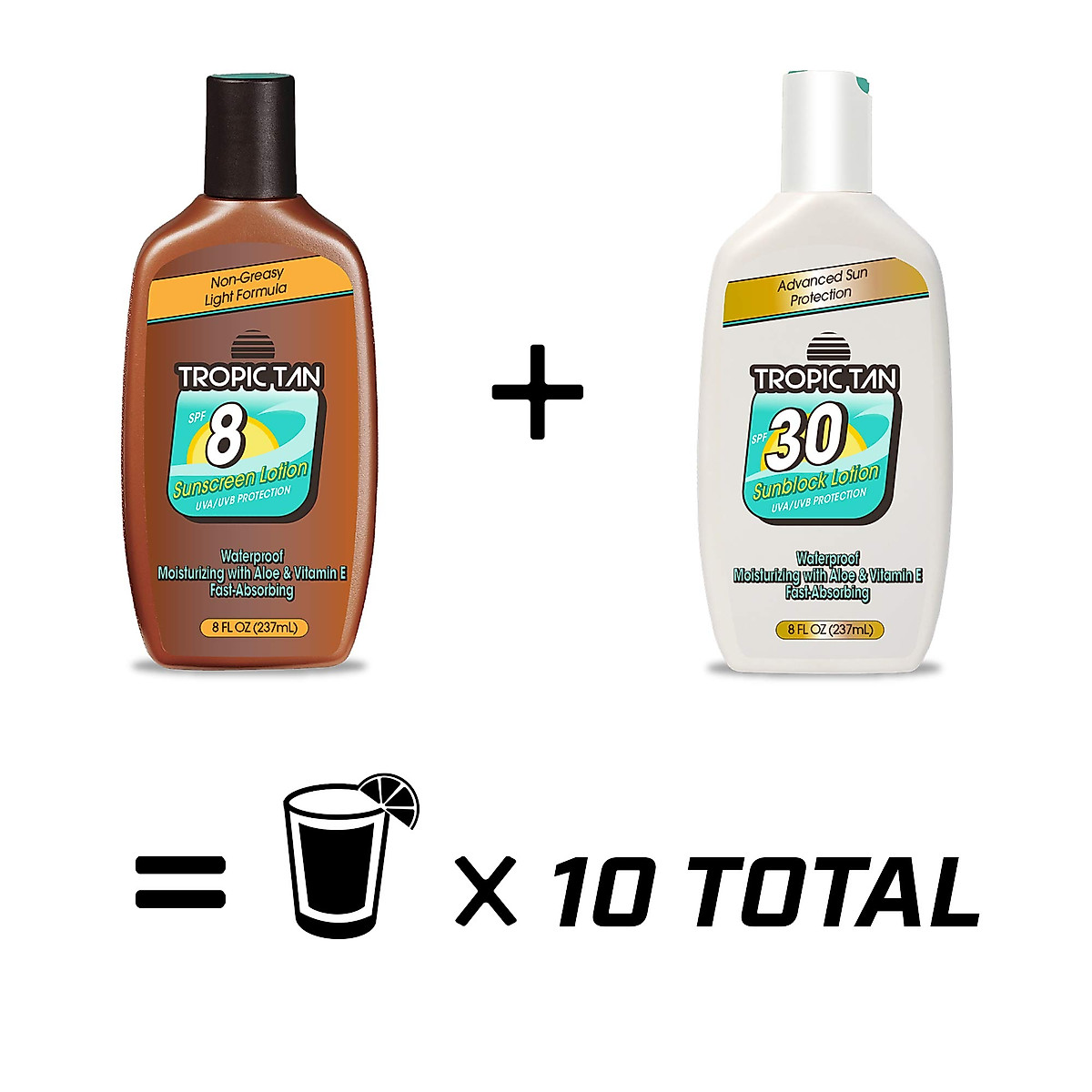 GoPong Sunscreen Flask 2 Pack - Tropic Tan Classic Bottle Style, Includes Funnel and Liquor Pour Spout