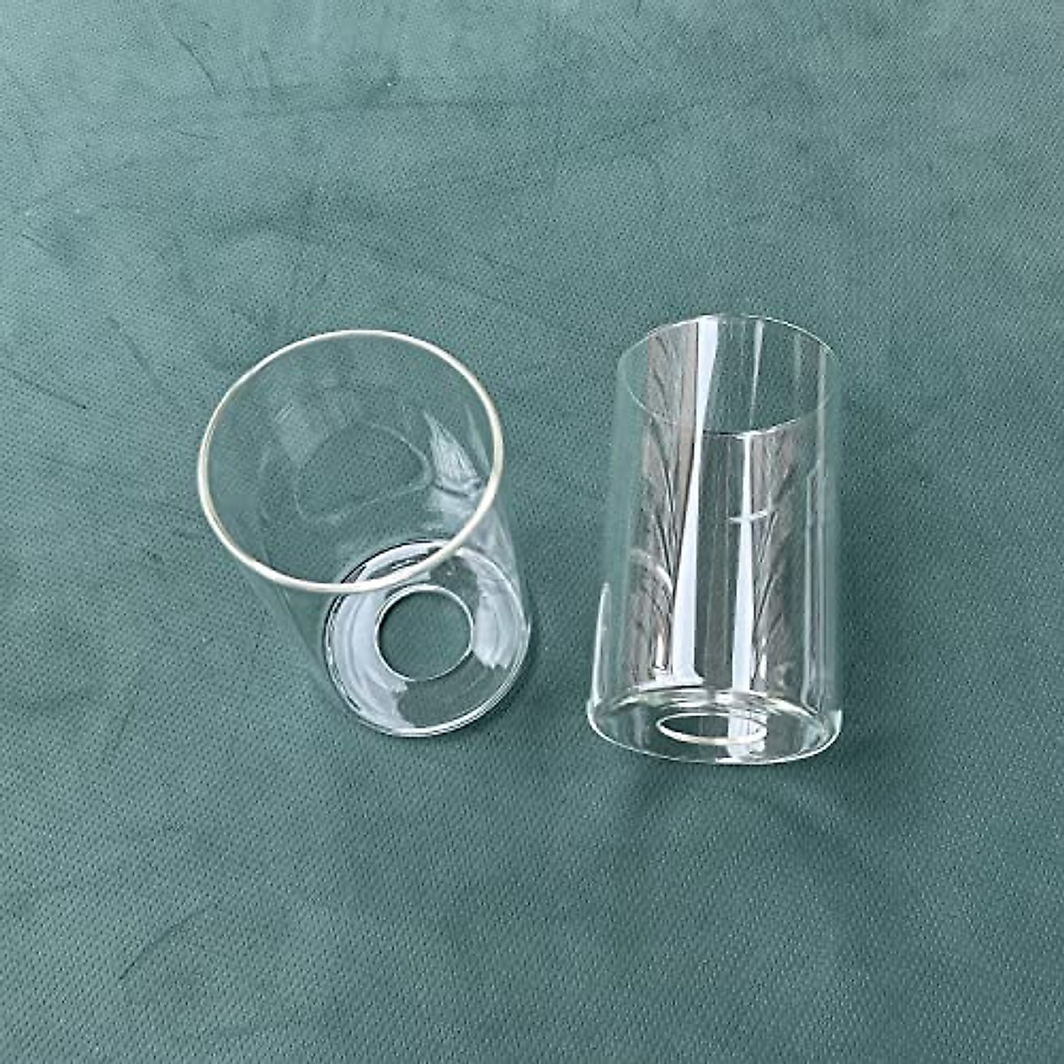 Clear Glass Shade Clear Cylinder Glass Lamp Shade Diameter 3.5" Height 5.5" Fitter 1.65" (2 packs) (H5.5")