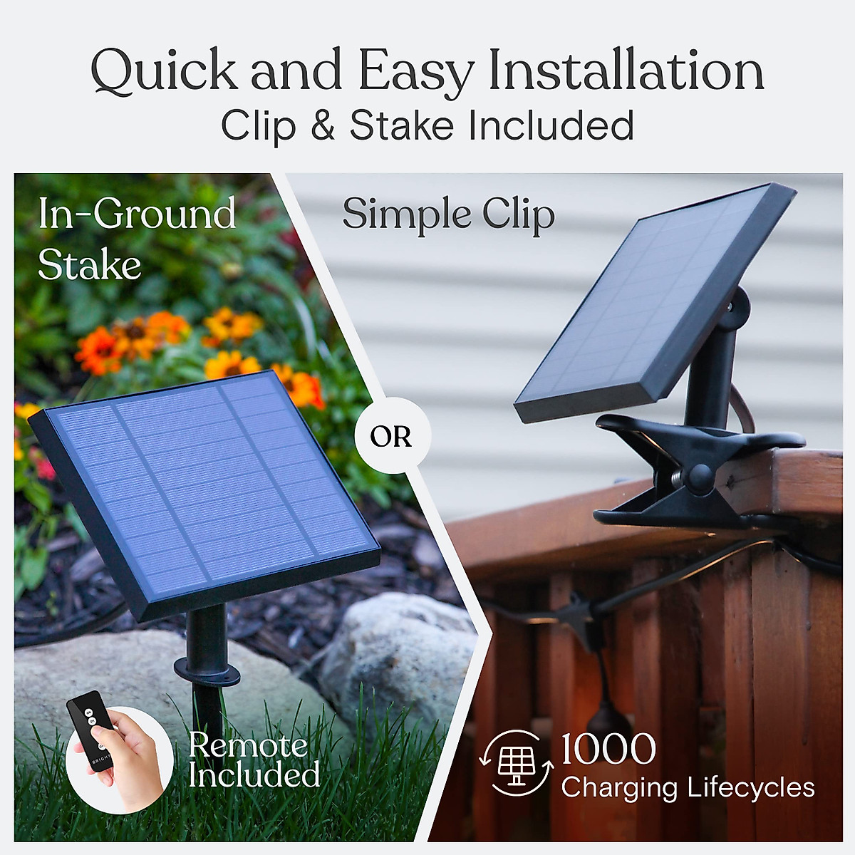 Brightech Ambience Pro – Solar Power Remote Control Outdoor String Lights with Edison Bulbs – Shatterproof, Commercial Grade LED Waterproof Patio Lights, Christmas – 1W 15 Bulbs, 3,000K, 48 ft