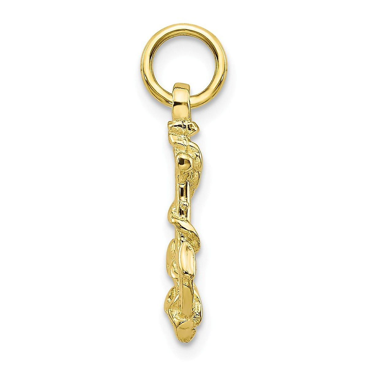 Solid 10k Yellow Gold Anchor Pendant Charm - 20mm x 11mm