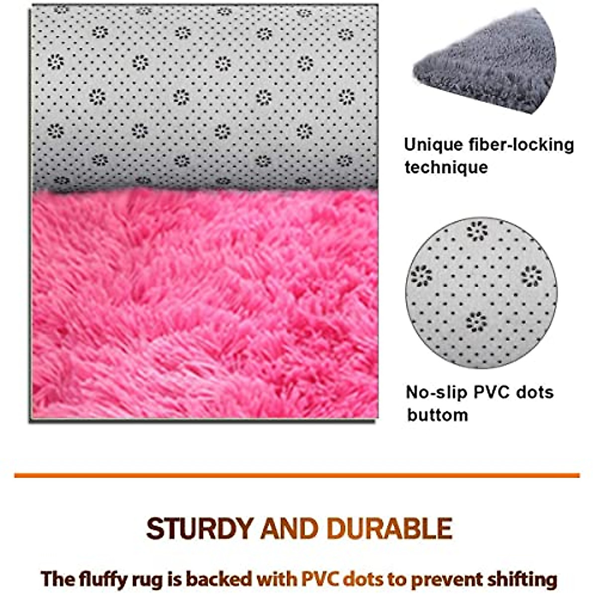 ECYC Ltd Fluffy Faux Fur Round Rugs Fuzzy Plush Area Rug Non Slip Shaggy Bedroom Carpet Soft Circle Rug Indoor Area Rugs Fluffy Pet Mat for Bedroom Kids Room Living Room Home Decor, 3.3 x 3.3 Feet