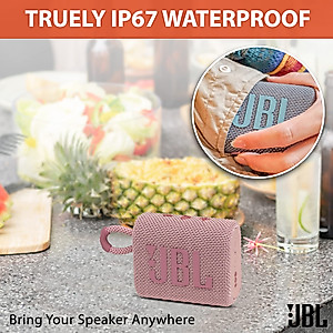 Boomph On-The-Go Kit: JBL Go 3 Portable Bluetooth Wireless Speaker, IP67 Waterproof and Dustproof Built-in Battery - Red
