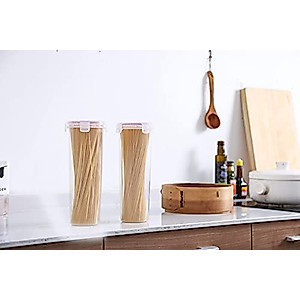 Komax Biokips Spaghetti Container Storage Noodle/Pasta Container 44oz (set of 4) - Airtight, Leakproof with Locking Lids - BPA Free Plastic - Microwave, Freezer, and Dishwasher Safe Pasta Holder