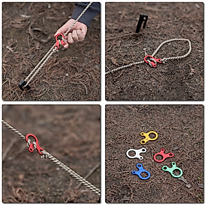 TRIWONDER Guyline Cord Adjuster Rope Tensioner Tent Guy Line Paracord Tightener Loop Alien Aluminum Alloy for Camping Hiking (Blue (Snail Shape) - 12 Pack)