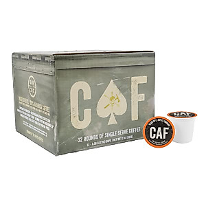 Black Rifle Coffee Company CAF, Medium Roast Coffee Pods with 2X the Caffeine, 32 Single Serve Coffee Pods