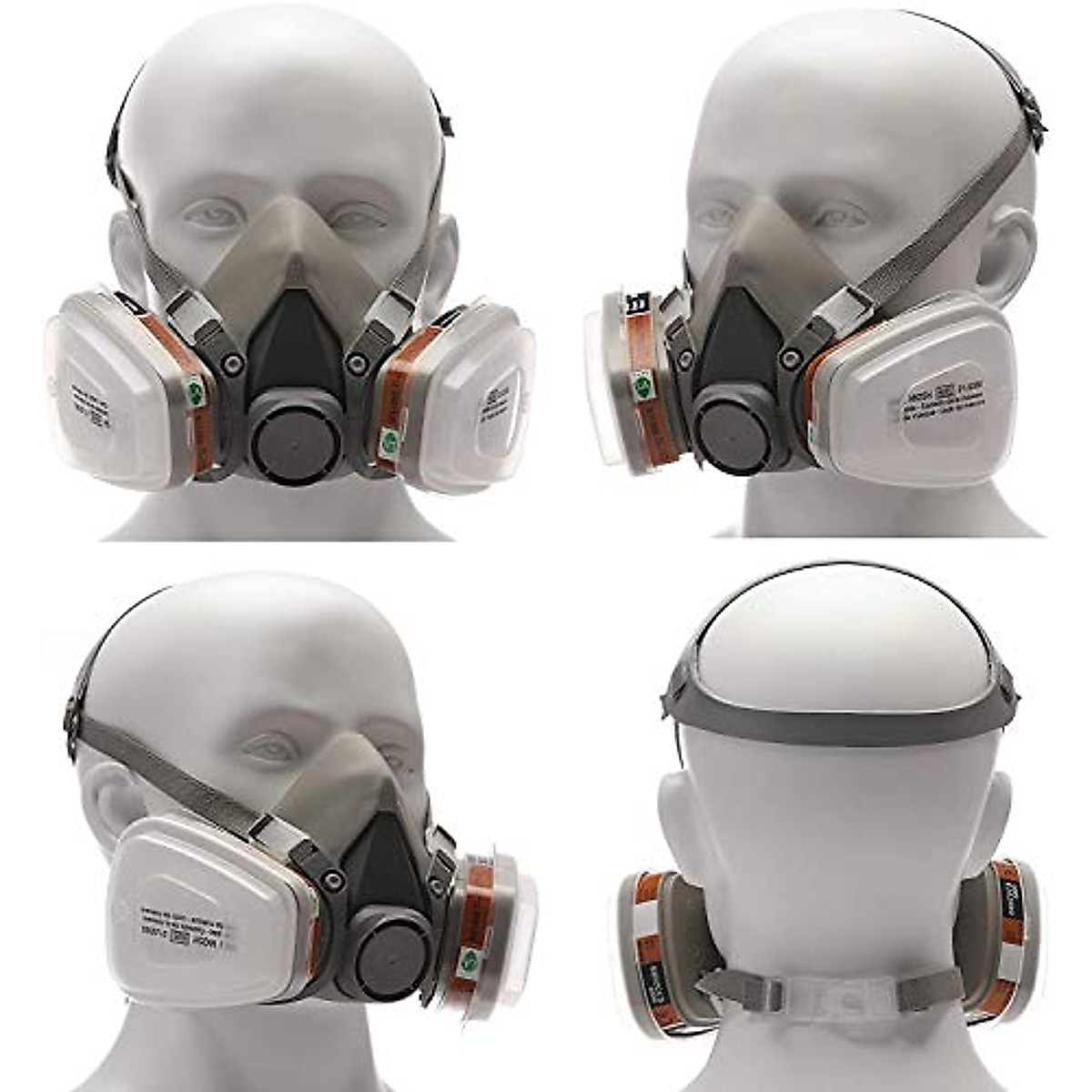 Reusable Face Cover Set for Painting Against Dust/Organic Vapors/Smells/Fumes/Sawdust/Asbestos Suitable for Painting,Staining,Car Spraying,Sanding and Cutting,Large