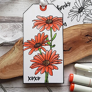 Lottoy Cute Chamomile Silicone Clear Stamp and Die Sets for Card Making, DIY Embossing Photo Album Decorative Craft