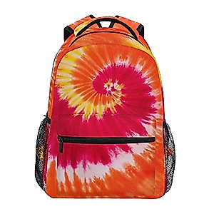 ALAZA Red Orange Yellow Tie Dye Abstract Swirl Travel Laptop Backpack Durable College School Backpack