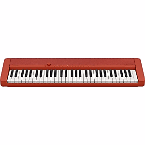 Casio Casiotone CT-S1 61-Key Piano Style Portable Keyboard, Red Bundle with Bench, Stand, Studio Monitor Headphones, Sustain Pedal