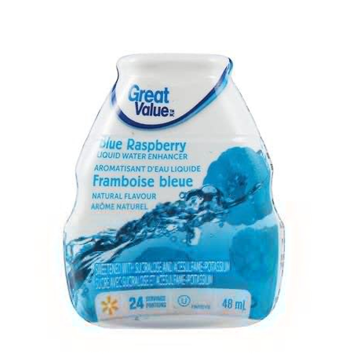 Great Value Blue Raspberry Liquid Water Enhancer, 48ml/1.62oz, (Imported from Canada)