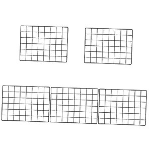 Homoyoyo Decor 5pcs Shelf Grid Wall Panels Hanging Plant Holder Metal Grid Wall Panel Iron Photo Rack Hanging Net Iron Background Wall ation Wire Wall Grid Mesh Black Ledge Picture Decor