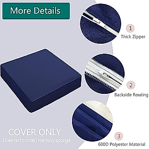 Sqodok Patio Cushion Covers 24x24 inch, Waterproof Outdoor Cushion Covers Replacement 4Pack Patio Cushion Slicovers for Sectional Sofa, Wicker Chair, Blue