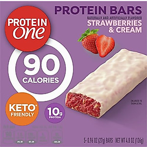 Protein One 90 Calorie Protein Bars, Strawberries and Cream, Keto Friendly, 5 Ct, 4.8 oz