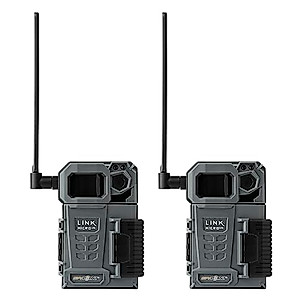 SPYPOINT Link-Micro-LTE Twin Pack Cellular Trail Cameras - 4G/LTE,10MP Photos, Night Vision 4 LED Infrared Flash 80' Detection Range, 0.5S Responsive Trigger Speed, Cell Cam for Hunting-for USA only