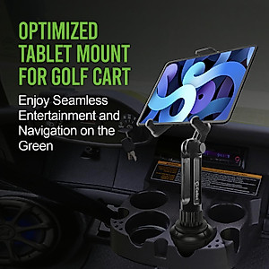 Cellet Tablet Cup Holder Mount, Car Cradle Compatible with Apple iPad Pro Air Mini Galaxy Tab S8 S7 LG Gpad 8 Kindle Fire HD 10 8 and All Tablets