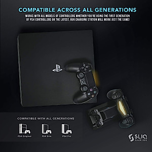 Sliq Gaming Controller Charger Charging Station with QPower AC Adapter - Fully Charge 1 Hour