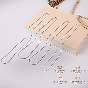 PORI JEWELERS 925 Sterling Silver Italian Magic Snake Chain Necklace - 16"-30" (20, 1.2MM, Silver)