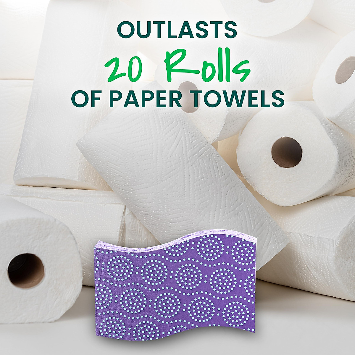 Scotch-Brite Scrub Dots Non-Scratch Scrub Sponge, Rinses Clean, For Washing Dishes and Cleaning Kitchen, 6 Scrub Sponges