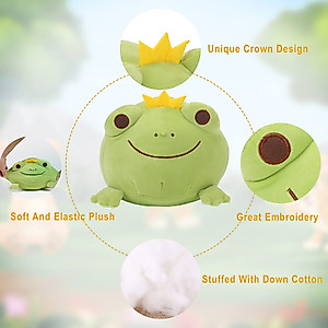 CAZOYEE Super Soft Frog Plush Stuffed Animal, Cute Frog Snuggly Hugging Pillow, Adorable Frog Plushie Toy Gift for Kids Toddlers Children Girls Boys Baby, Cuddly Plush Frog Decoration