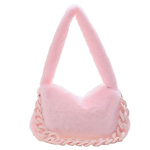 Shoulr Bags for Women P Tote Unrarm Bags t Fluffy Casl Shoulr s