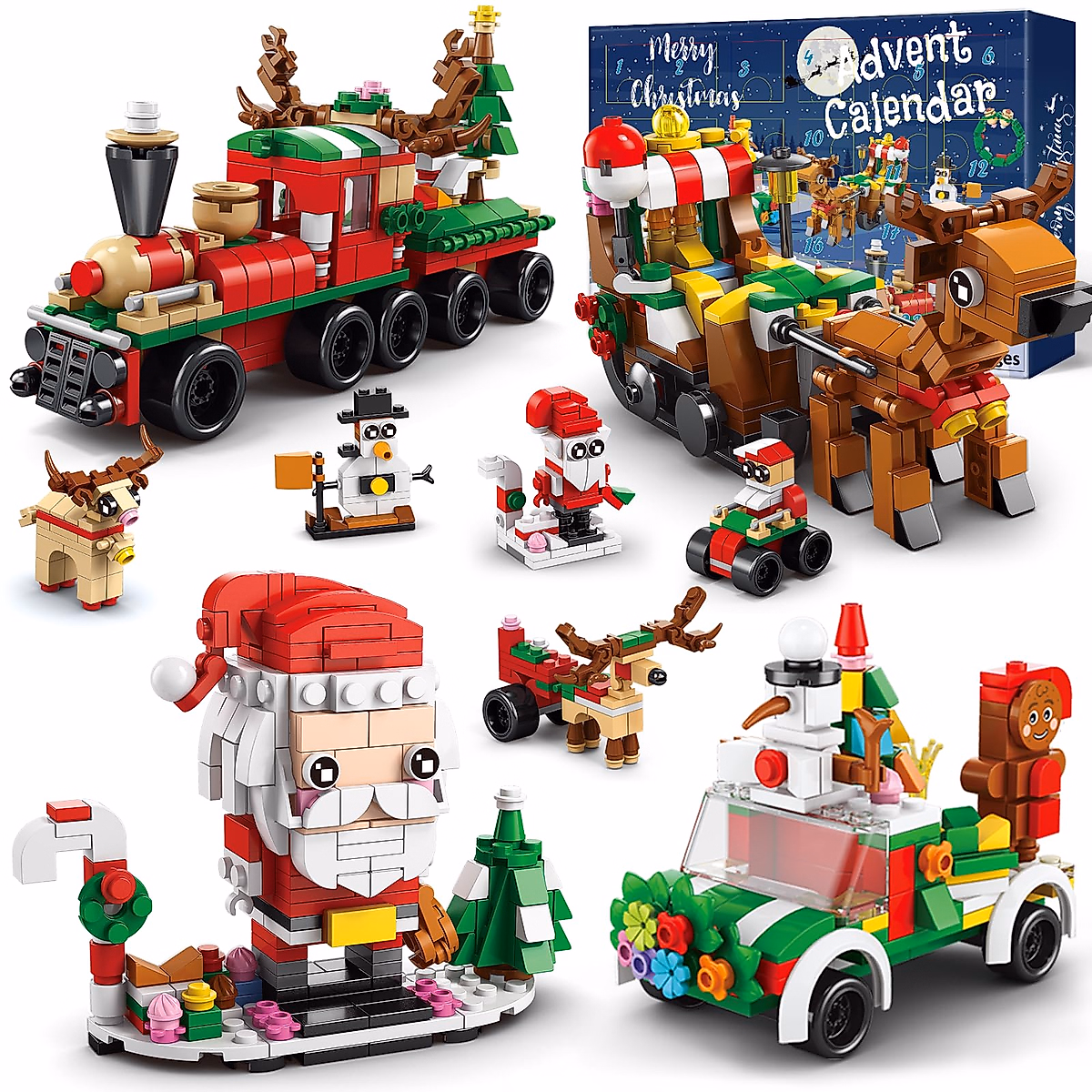 Advent Calendar 2024 Kids, 24 Days Building Blocks Playset Countdown Calendars, Christmas Stocking Stuffers for 6 7 8 9 10 11 12 Year Old Boys Girls Teen, Xmas Gifts STEM Toy Building Set Party Favors