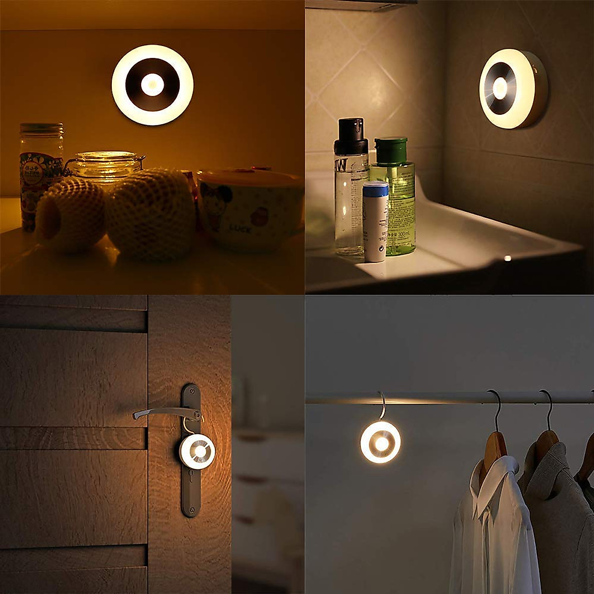 Motion Sensor Night Light, Smart Night Light for Kids, LED Stairs NightLight Stick-On Closet Light Wall Motion Activated Lamp Warm White Light Sensor Night Lights