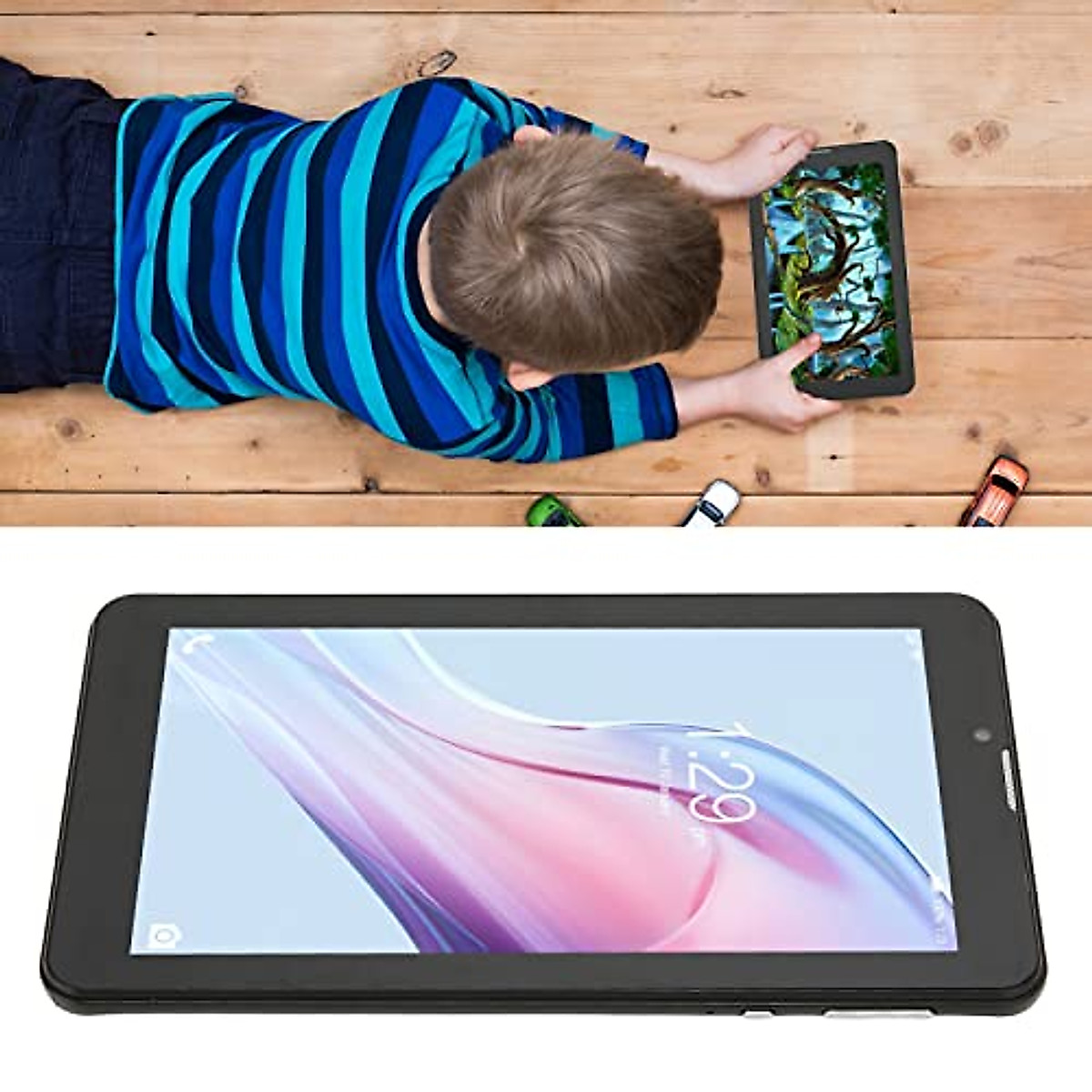Qinlorgo Kids Tablet, for Android10 System 7in Tablet 3G Internet Calling 100‑240V for School (US Plug)