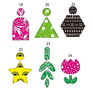 Earrings Silk Screen Templates Clay Stencils Silicone Material Clay Stamps Tile Silk Screen Stencils for DIY Clay Stamps for Earrings