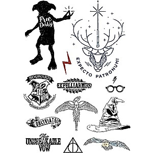 Cinereplicas Harry Potter - Temporary Tattoos (35 tattoos) - Official License