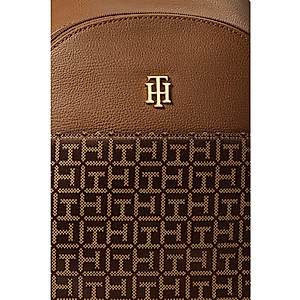 Tommy Hilfiger Antonella II Small Backpack Square Monogram Jacquard Chestnut/Tannin/Red One Size