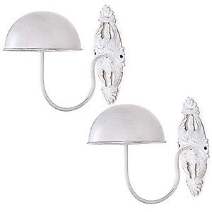 MyGift Vintage Black Metal Wall Mounted Hat Holder Rack for Wig, Cap, Fedora, Helmets, Set of 2