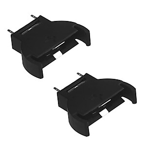 WMYCONGCONG 50 PCS CR2032 Vertical Button Cell Battery Sockets Holder Case Plastic Shell Type, Black