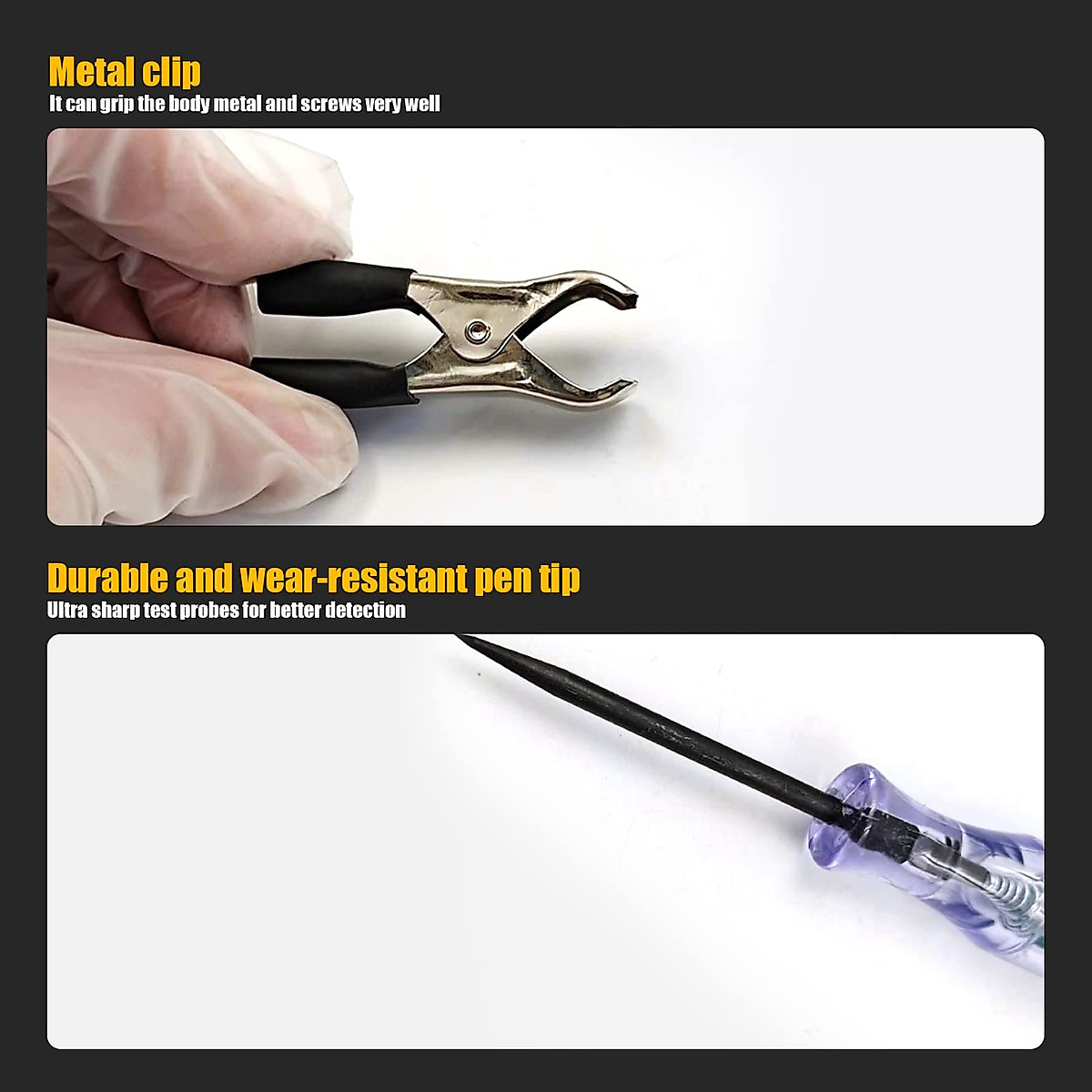 Fogfar Pack-1 Car Test Light, 3V/3V/6V/12V/24V Car Digital Display Electric Pen, Heavy Duty Light Tester with Voltmeter, Multifunction Induction Test Pen (Red)