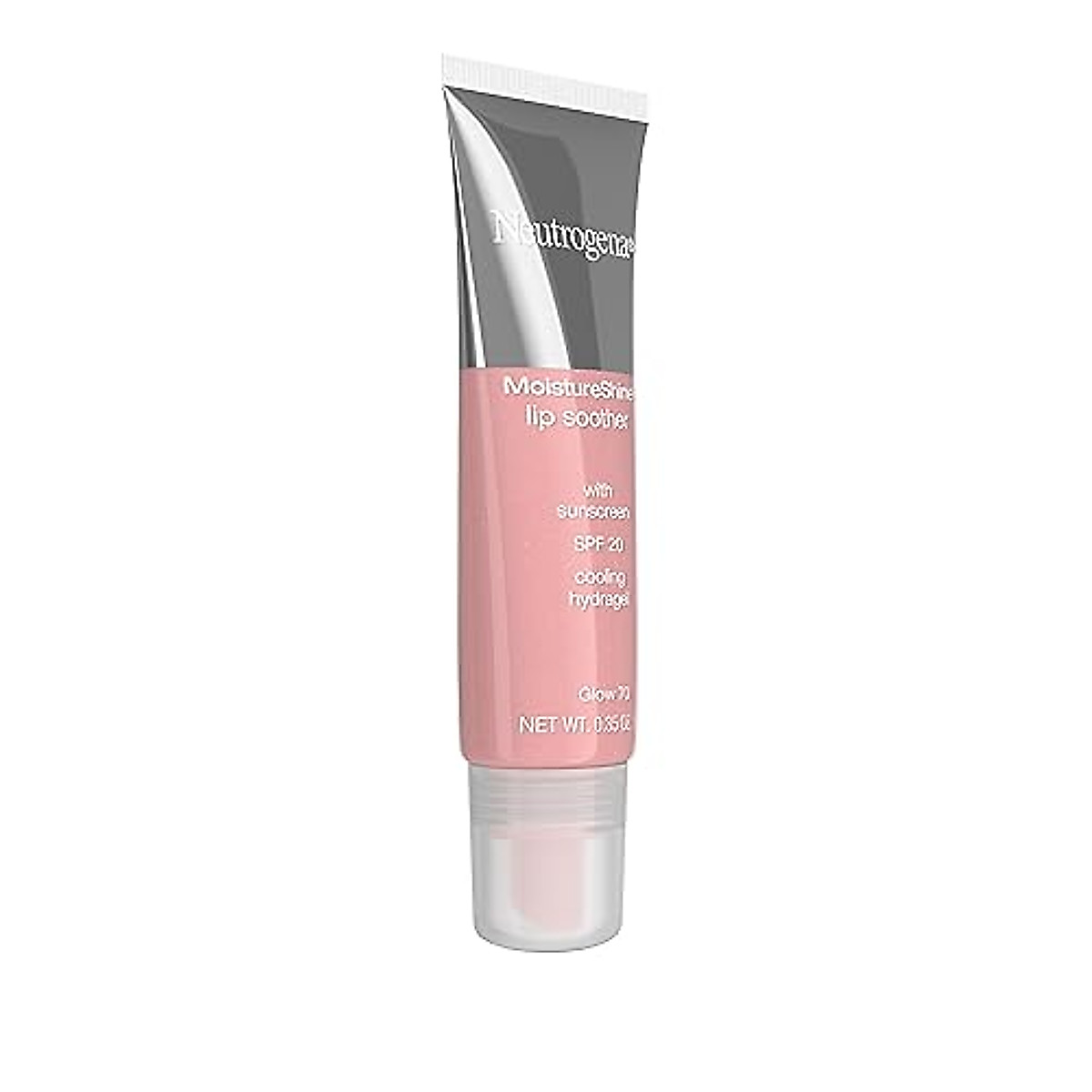 Neutrogena MoistureShine Lip Soother Gloss with SPF 20 Sun Protection, High Gloss Tinted Lip Moisturizer with Hydrating Glycerin and Soothing Cucumber for Dry Lips, Glow 70, 35 oz