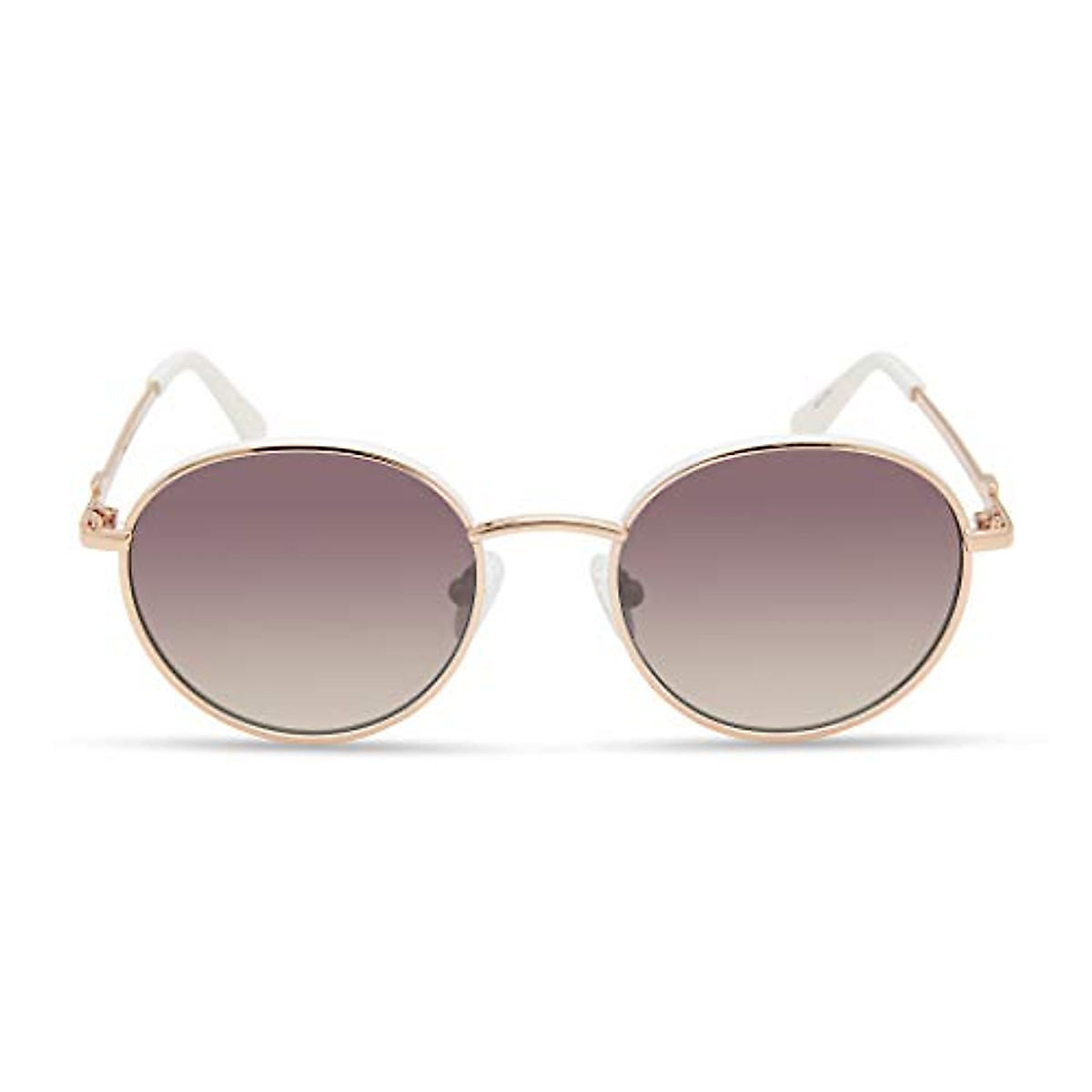 GUESS Women's Classic Round Sunglasses, Gold/Brown Mirror, 51mm