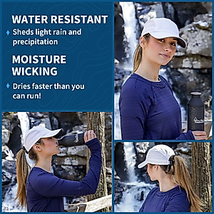 TrailHeads Womens Running Hat - Recycled Cap for Women - Athletic Ladies Baseball Caps for Sports, Golf, Tennis, Workout White