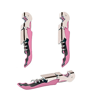 Professional Waiter Corkscrew Wine Openers Set (4 PCS),Upgraded with Heavy Duty Stainless Steel Hinges Wine Key for Restaurant Waiters, Sommelier, Bartenders (Pink 2 Packs)