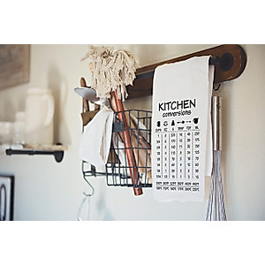 Handmade Funny Kitchen Towel - 100% Cotton Handy Dish Towel with Common Kitchen Conversions - 28x28 Inch Perfect for Chef Baker Housewarming Christmas Mother's Day Birthday Gift (Kitchen Conversion)