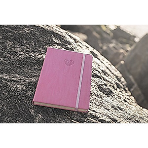 Red Co. 5 x 7 inch Embossed Heart Faux Leather Journal with 240 Lined Pages, Pink