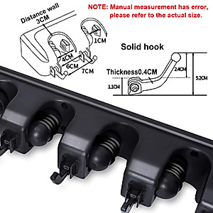 HYRIXDIRECT Broom Holder Wall Mount Broom Organizer Mop Holder Hanger Garden Tool Organizers Storage Rack Garage Laundry Room Organizations with Hooks