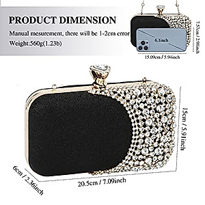 UBORSE Women Clutch Bag Rhinestone Bling Sequin Evening Bags Vintage Crystal Beaded Wedding Cocktail Party Purse