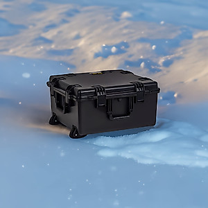 MEIJIA Portable All Weather Waterproof Hard Case, Camera Case with Customizable Fit Foam And Rolling Wheels, 24.8"X23.7"X13.17",Elegant Black