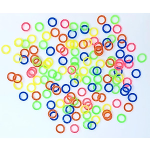 1/4 Inch Orthodontic Elastic Rubber Bands - 100 Bands - Neon Color Latex Free, Medium 4.5 Ounce (oz) Small Rubberbands, Braces, Dreadlocks Hair Braids, Packaging, Crafts - Sonic Dental Supply - USA