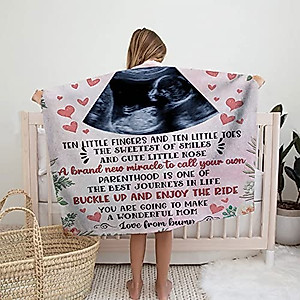 MUCHNEE Personalized to My New Mom Gifts for Women, New Mommy Gift for Wife from Husband, Mom to be Throw Blanket, Expecting Mother Gifts, New Pregnancy Gifts for First Time Moms, Gender Reveal Gifts