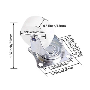 Caster Furniture，Rubbered Trolley Wheels ， Castor Wheels,Furniture Casters,1 inches Dia 360 Degree Rotation Swivel Caster Wheel Trolley Carts 3pcs