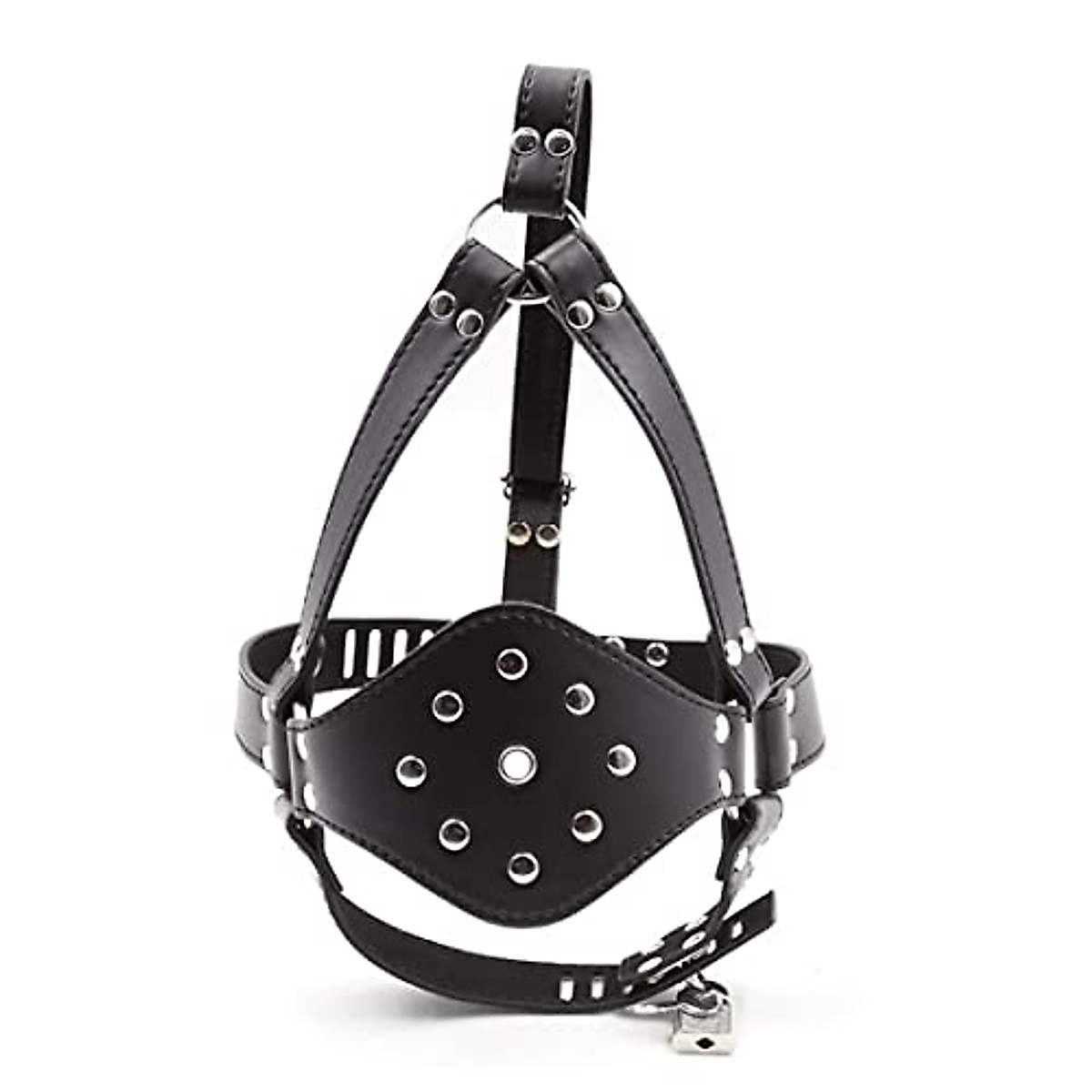 JCAKES Leather Head Harness Masks Sport Head Belts Cosplay Face Masks Rivet Mouth Masks