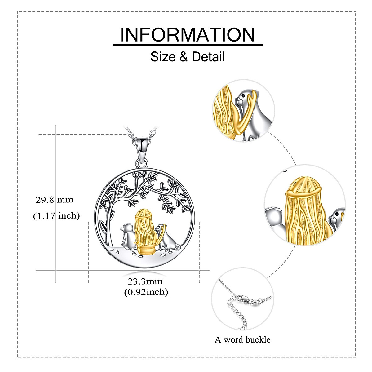 YAFEINI Dog Necklace Sterling Silver Girl and Dog Pendant Memorial Jewelry Gifts for Women Pet Lover