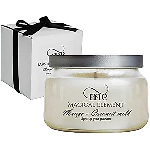 Magical Element Mango & Coconut Milk Scented Soy Candle, 10 oz Jar, 35+ Hour Burn Time